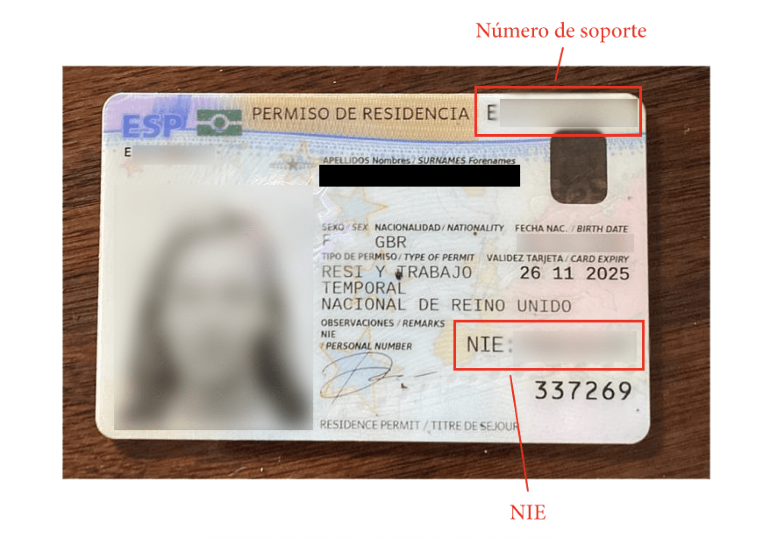 Número de Soporte - NIE Barcelona